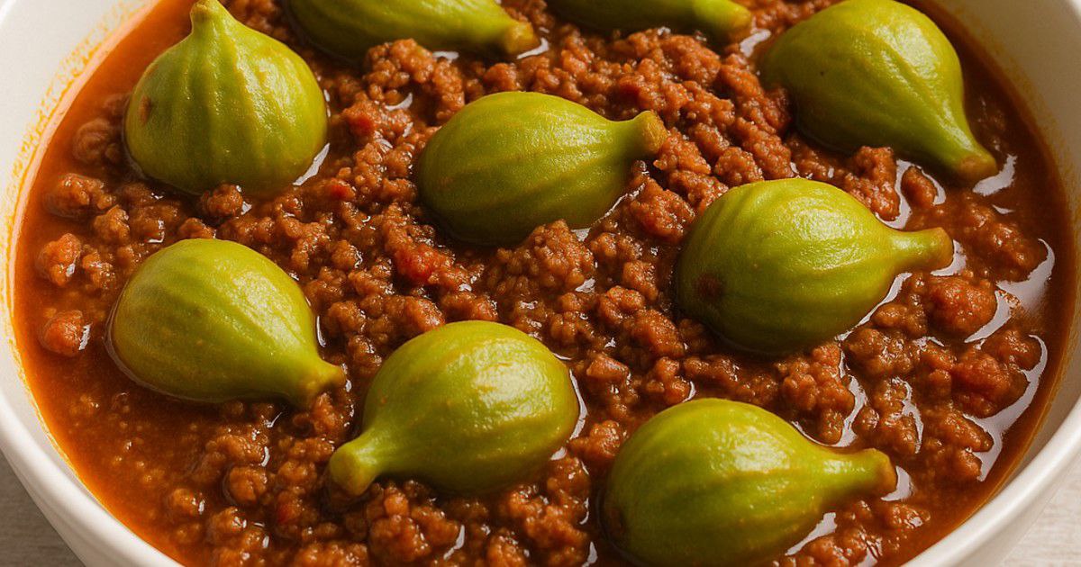 Recipes for unripe green figs with minced meat - dingonuts